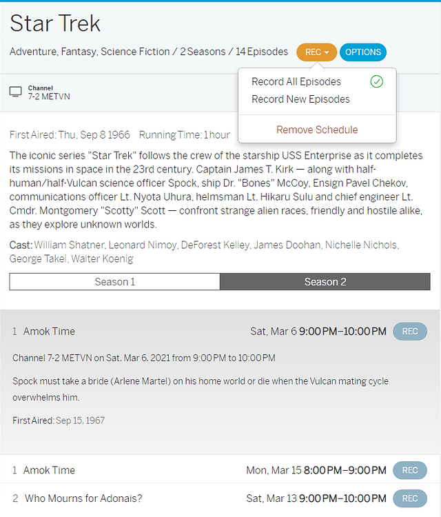 Recording Schedule from 14-day Guide - General Discussion - TabloTV ...