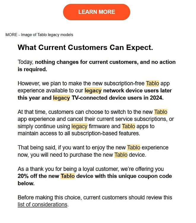Legacy Tablo Software Update - Feature Requests - TabloTV Community