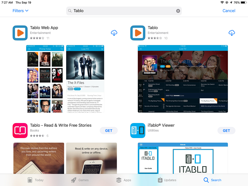 Why 2 apps in the Apple App Store? - iOS App - TabloTV Community